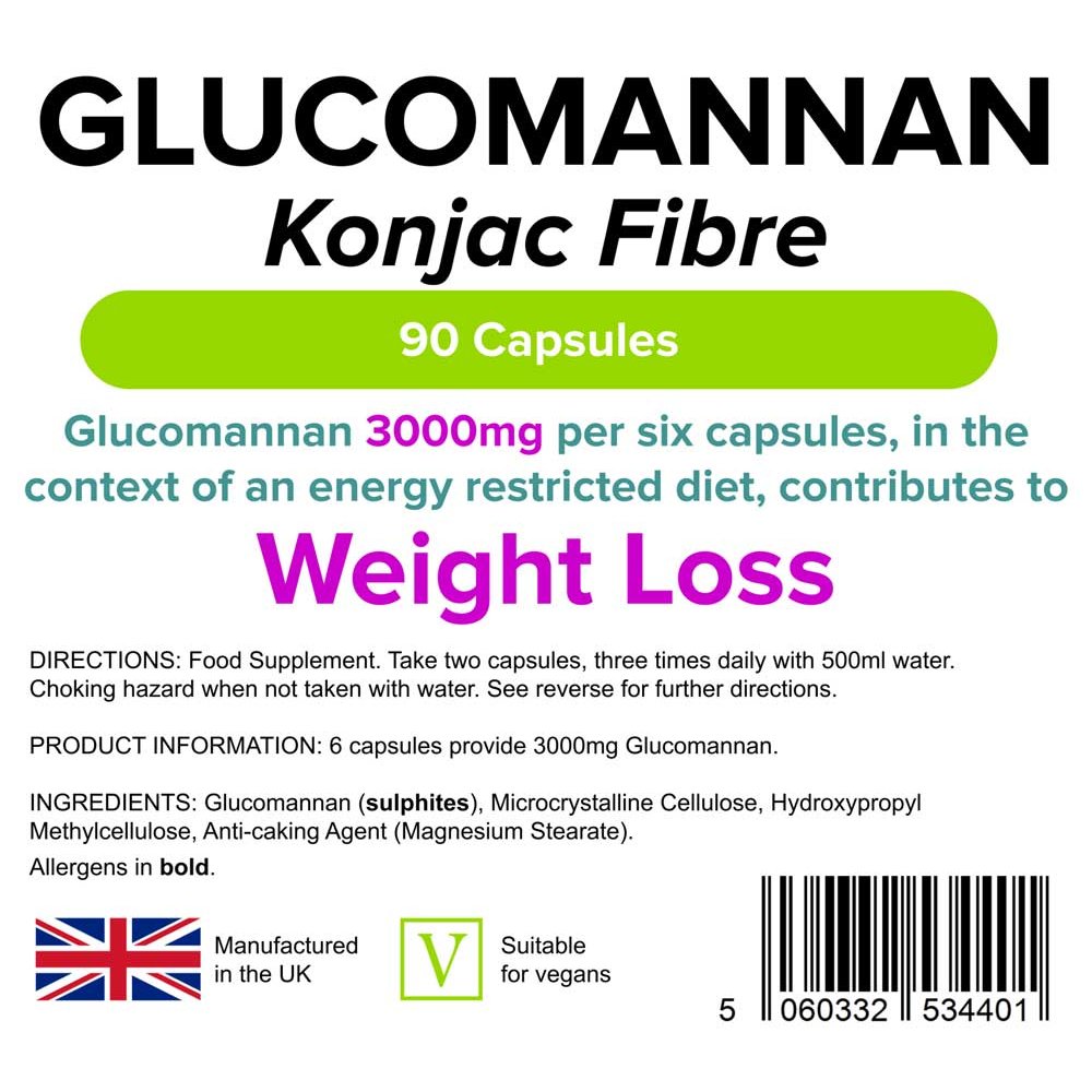 Glükomannán - ördögnyelv kapszula 500 mg, (90 kapszula)